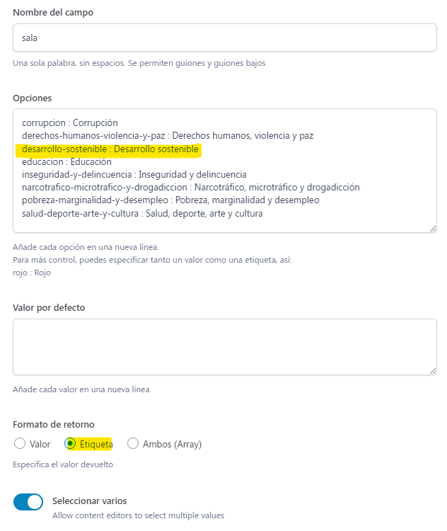Acf Select Field” Label Not Appearing As It Should